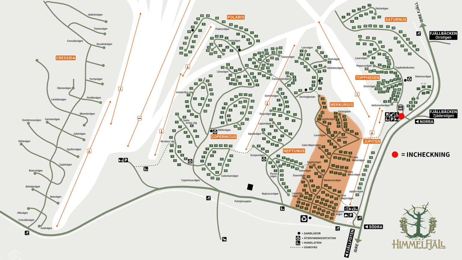 Boendeområden på Idre Himmelfjäll